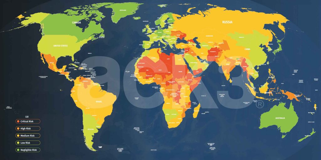 ACK3 Global Risk Map 2025 • Safety and travel insights